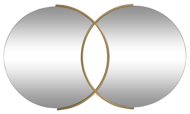 Zaire Modern Glam Overlapping Round Wall Mirror, Gold - Contemporary ...