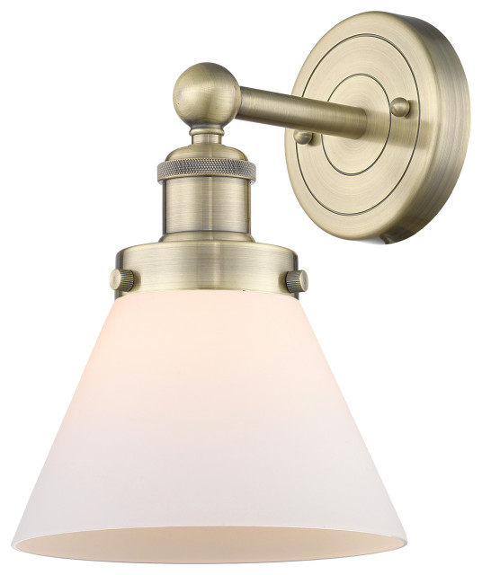Innovations Cone 1 7.75" Sconce Antique Brass - Industrial - Wall ...