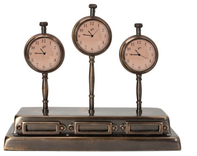 Authentic Models World Clock Madison, Bronze - Traditional - Desk And ...