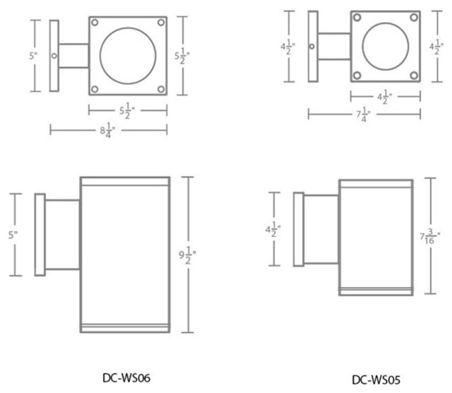 Cube Architectural 5" LED Wall-Light Straight 30 Deg Beam 3000K, Bronze ...