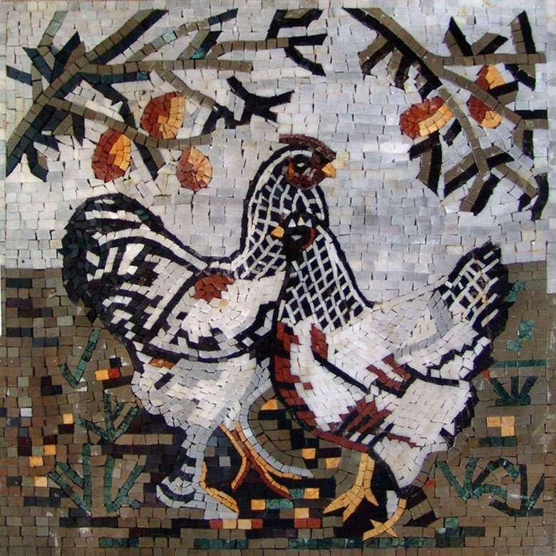 Mosaic Kitchen Backsplash- Chicken Chick, 24" x 24" - Farmhouse - Tile ...