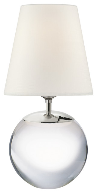 Terri Large Round Table Lamp in Alabaster with Linen Shade ...