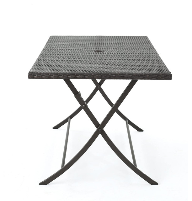 Folding Patio Dining Table, Rectangular Top, Great for Space Saving ...