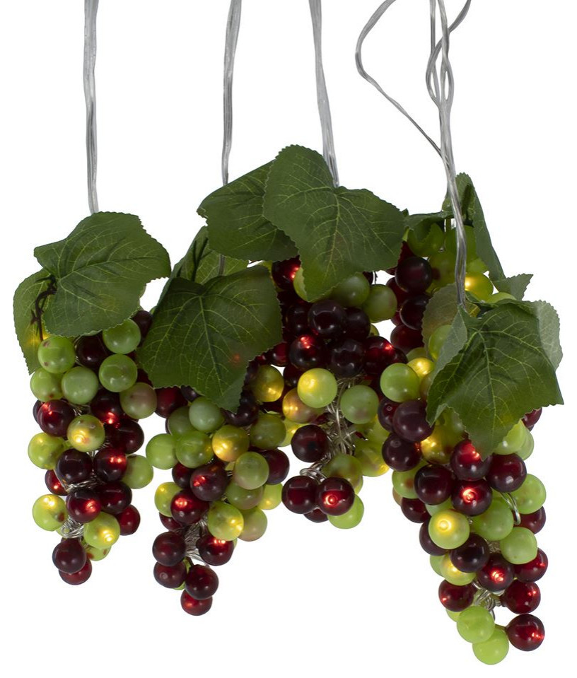 Kurt S. Adler 100-Light Green and Burgundy LED Grape Light Set 5 Grape ...