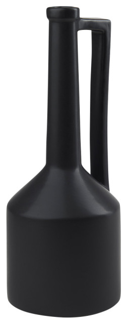 Burton Black Ceramic Jug Style Vase, 16" - Transitional - Vases - by ...