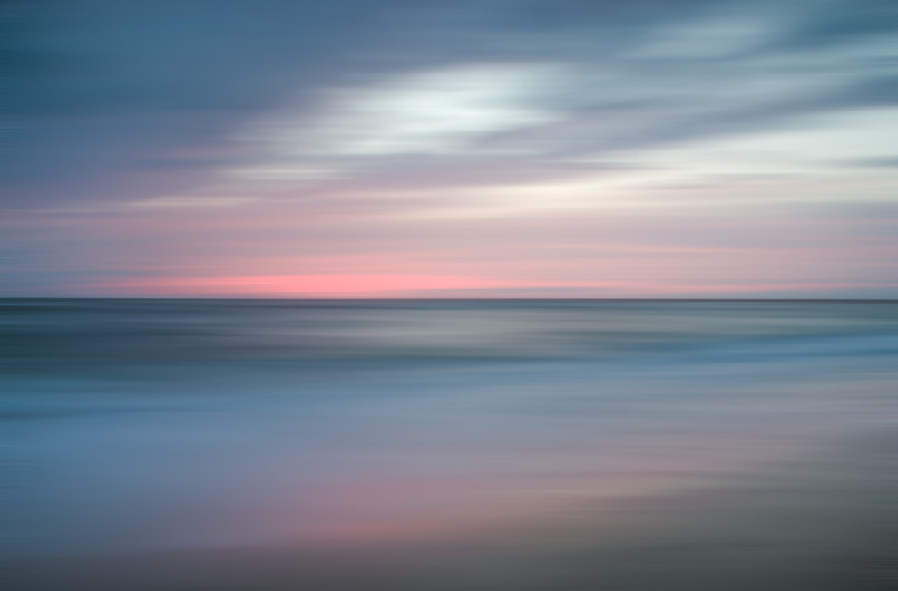 Sea Pink Blue Ocean Landscape Photo Unframed Wall Art Print ...