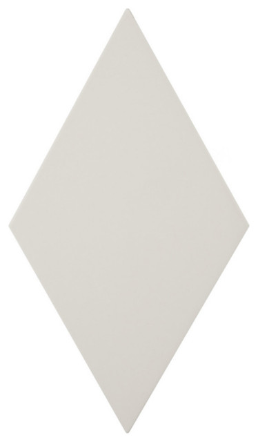 Rhombus Porcelain Floor and Wall Tile, Smooth White, Sample ...