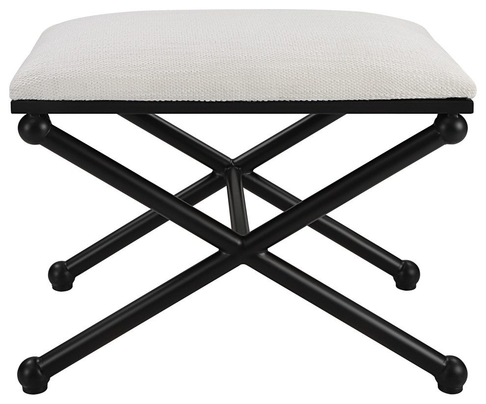 Uttermost Andrews White Small bench - Transitional - Vanity Stools And ...