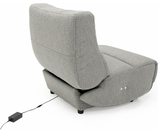 Divani Casa Basil Modern Grey Fabric Small Electric Recliner Chair ...