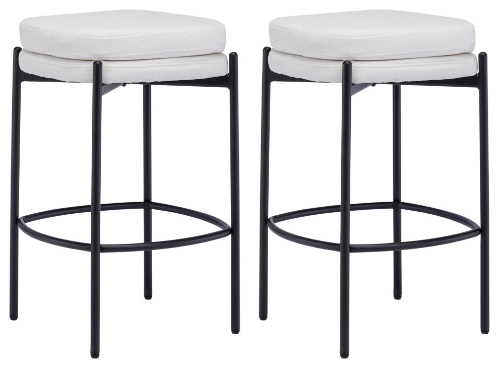 Backless Double-Layered Counter Stools Set of 2 - Midcentury - Bar ...