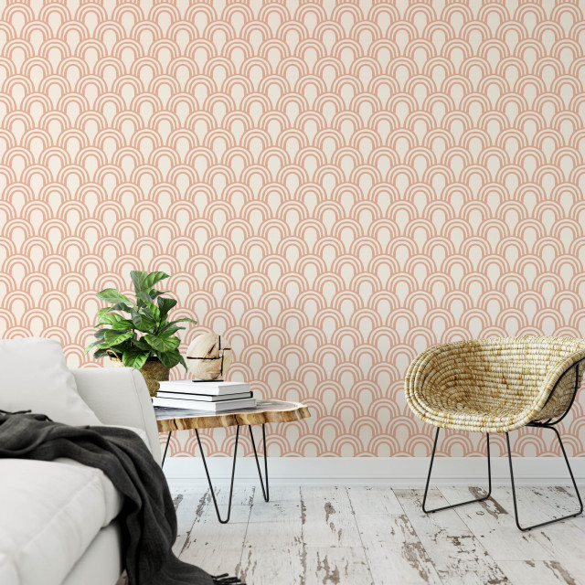 Happy Rainbows, Sunkiss Pink Wallpaper by Erin Kendal, 24"x72 ...