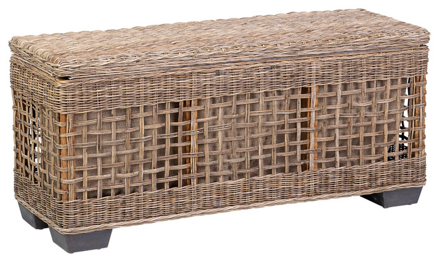 East at Main Kalila Rattan Bench - Tropical - Accent And Storage ...