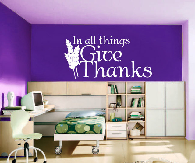 Give Thanks Vinyl Wall Decal hd140, 48 in. - Contemporary - Wall Decals ...