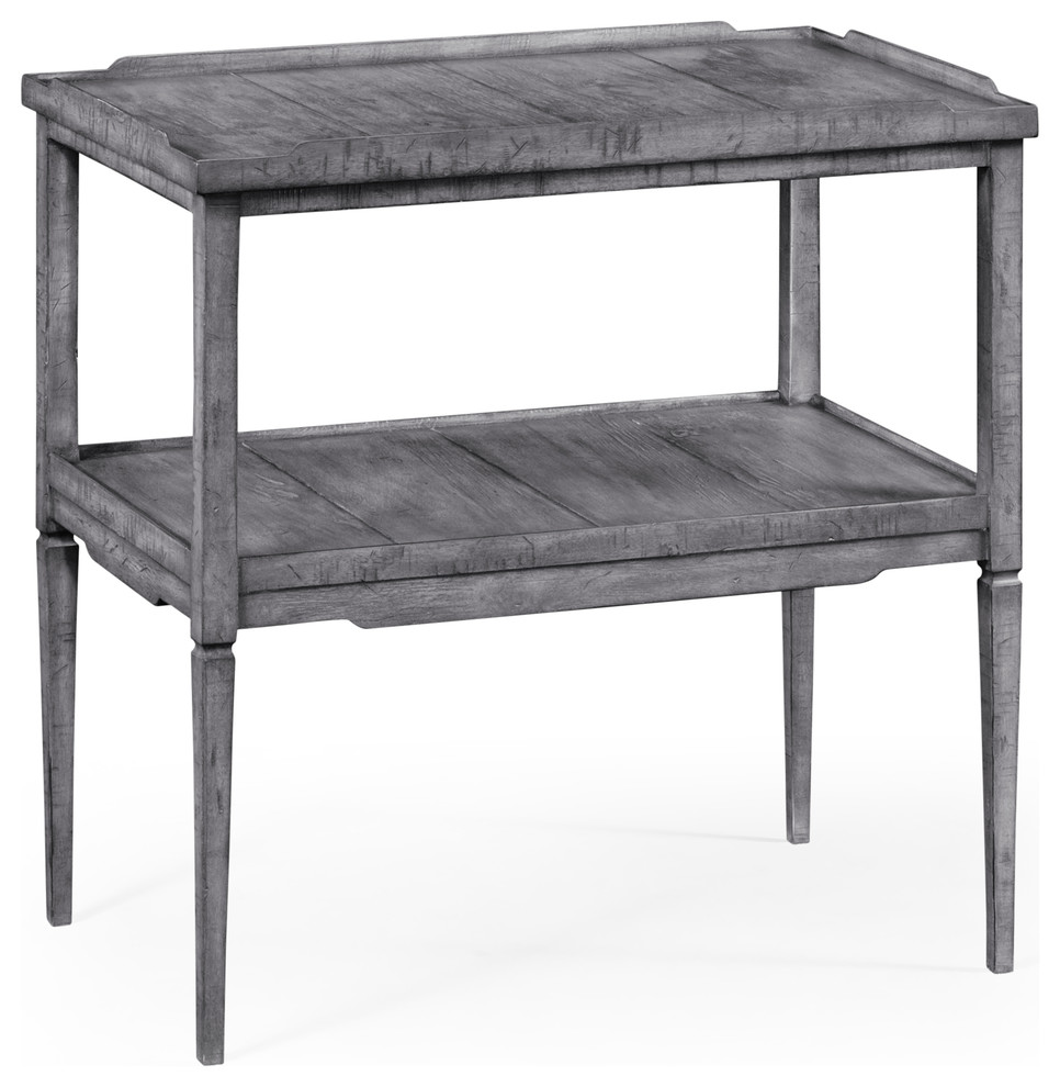 Antique Dark Grey Side Table - Farmhouse - Side Tables And End Tables ...