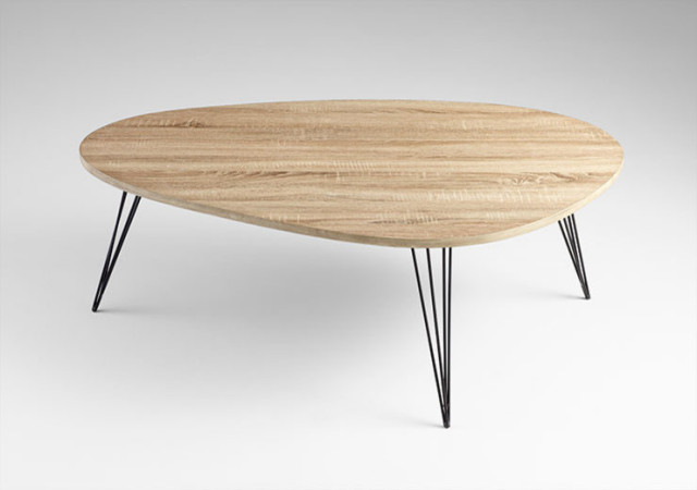 Cyan Design Lunar Landing Coffee Table, Oak - Midcentury - Coffee ...