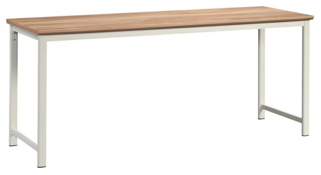 Bergen Circle 72x24 Table Desk Kiln Acacia - Traditional - Bar Stools ...