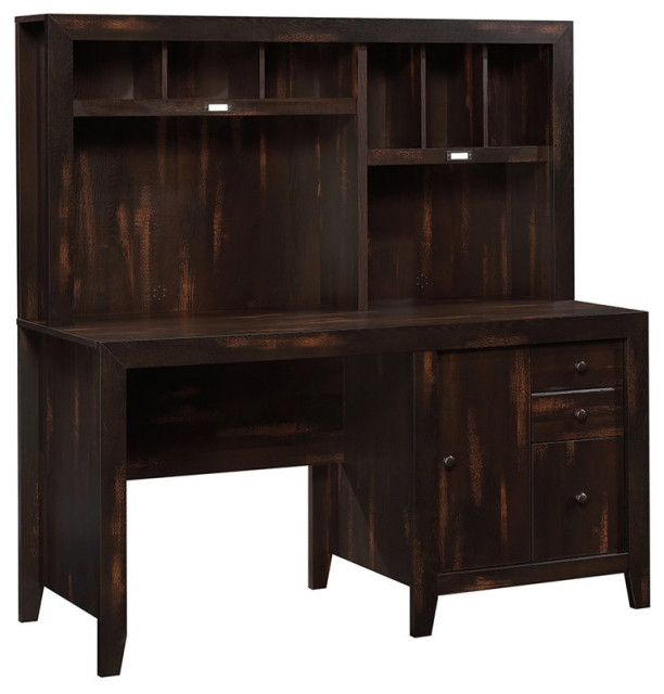 Sauder Dakota Pass Engineered Wood Computer Desk with Hutch in Pine ...