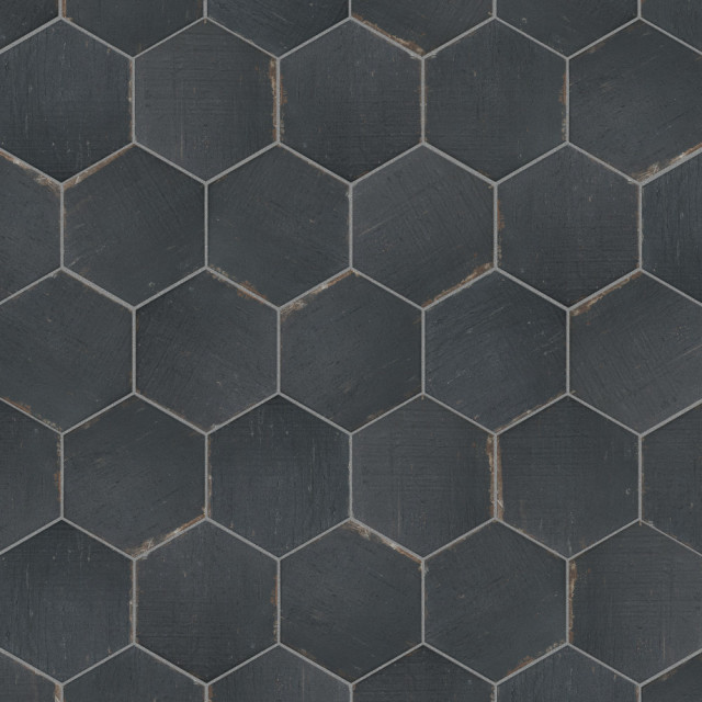 Retro Mini Hex 7" x 8" Porcelain Floor and Wall Tile - Farmhouse - Wall ...