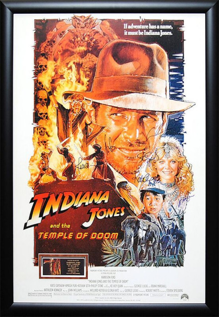 Indiana Jones & The Temple Of Doom Signed Movie Poster, Custom Frame ...