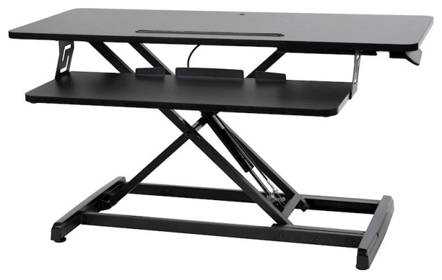 Flash Furniture 36" Sit to Stand Desk Riser, Black - Transitional ...