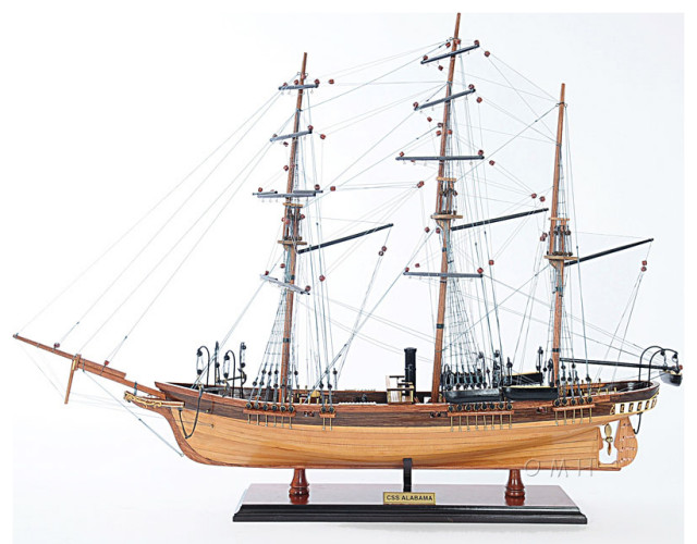 CSS Alabama Without Sail, Museum Quality, Fully Assembled Wooden Model ...