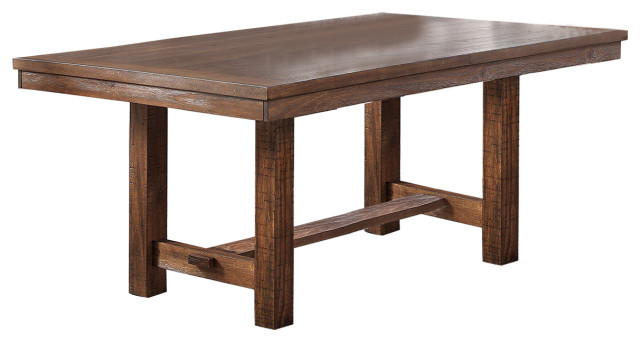 Wooden Dining Table, Brown - Transitional - Dining Tables - by Simple ...