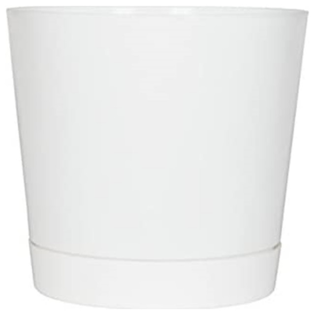 Novelty Full Depth Cylinder Pot, White, 10 Inch - Transitional - Indoor ...
