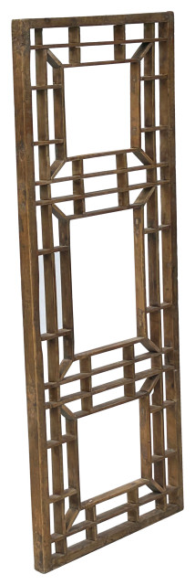 Vintage Restored Oriental Zen Geometric Wood Wall Panel Hws3774 - Asian ...