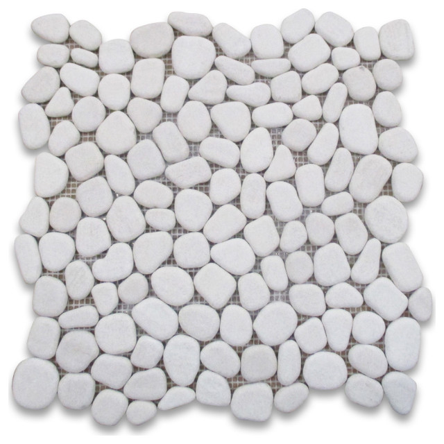 Tumbled Limestone Pebble Golden Beach Moleanos Beige NonSlip Tile, 1 ...