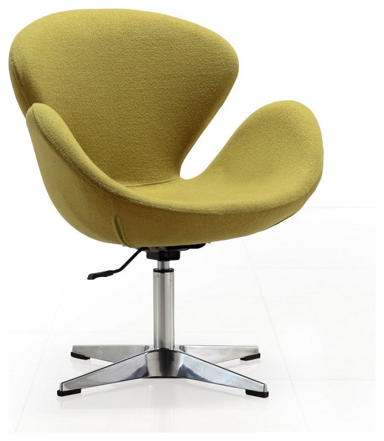 Raspberry Adjustable Swivel Chair, Green and Polished Chrome ...