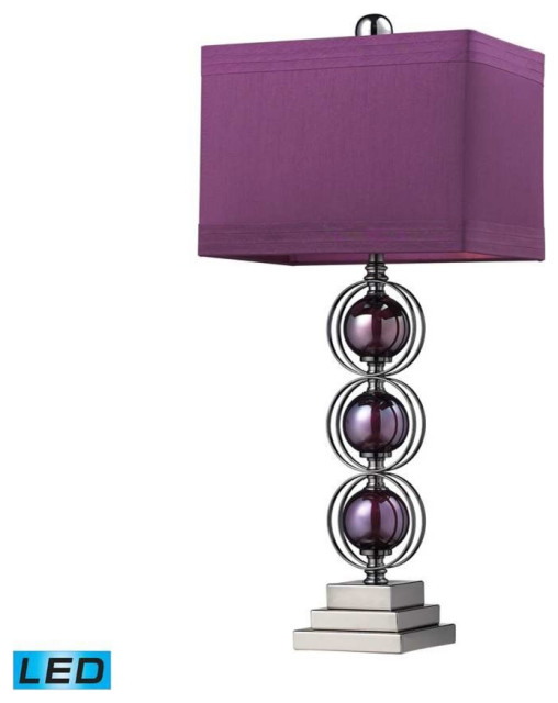 27" Alva Purple Table Lamp, Black Nickel - Contemporary - Table Lamps ...