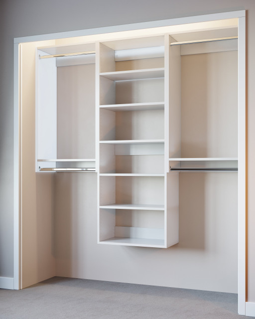 Modular Closet System Double Hanging Closet Organizer and Shelving 66 ...