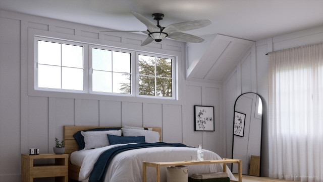 Luxury Urban Loft Ceiling Fan, Midnight Black - Farmhouse - Ceiling ...
