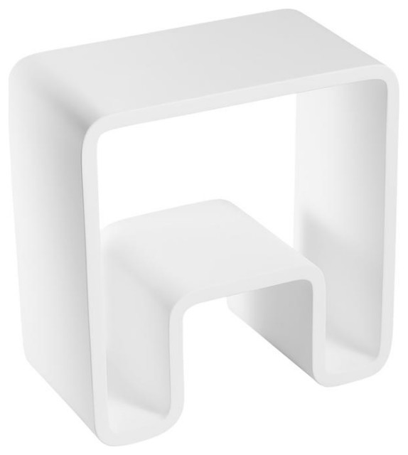 17 in. Shower Bench in Pure Acrylic Stone in Matte White - Modern ...