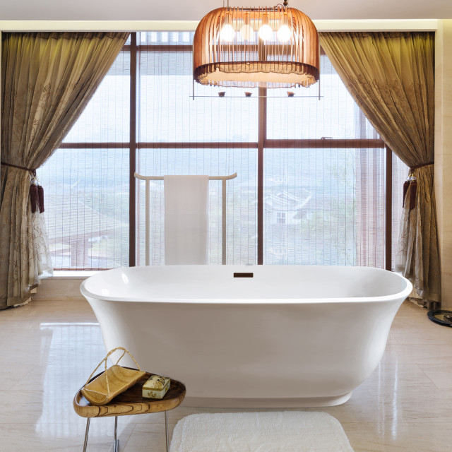 67" Streamline NPT9661ORB Soaking Freestanding Tub With Internal Drain ...