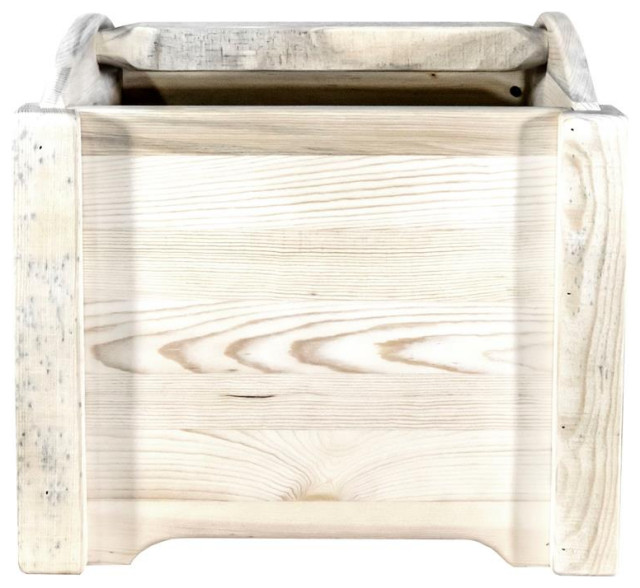 Montana Woodworks Homestead Wood Magazine Rack with Wolf Design in ...