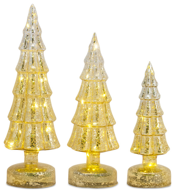 LED Tree Decor, 3-Piece Set - Traditional - Holiday Accents And ...