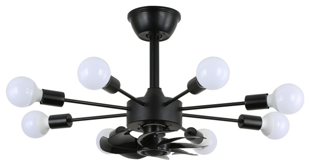 Oaks Aura Modern Dimmable 8-Light Sputnik Sphere Ceiling Fan with ...