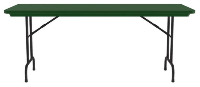 Modern Folding Table, Y-Shaped Metal Legs With Rectangular Plastic Top ...