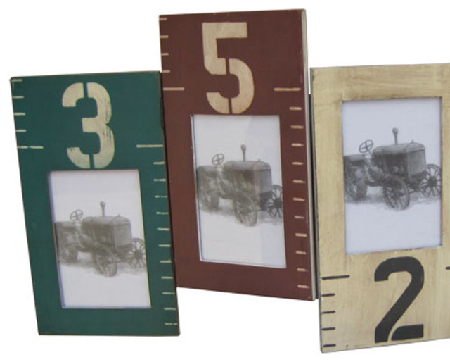 Benzara BM210368 Ruler Design Wooden Photo Frame 5-Piece Set ...