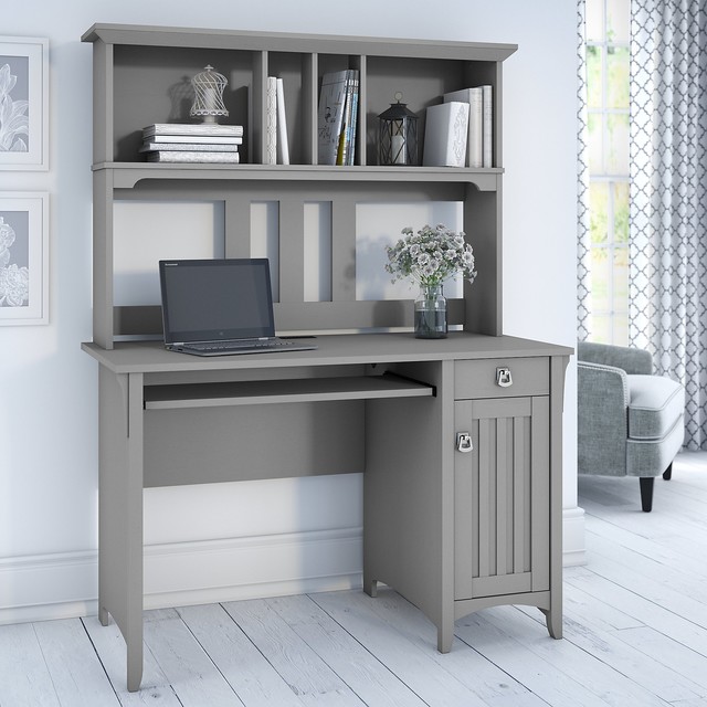 Bush Furniture Salinas Computer Desk With Hutch, Cape Cod Grey ...