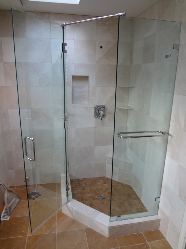 Custom corner shower support bar, Greater Vancouver - Contemporary ...