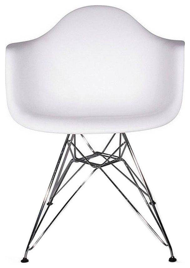 Bucket Chair Metal Legs, White - Midcentury - Dining Chairs - by ...