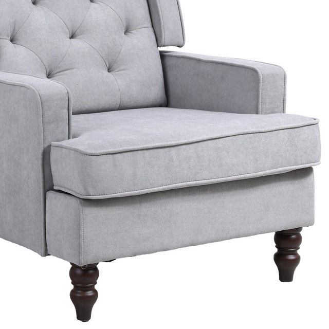 Benzara BM261628 Rocking Accent Chair With Button Tufted Back, Gray ...