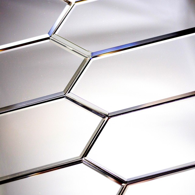 Reflections 3 in x 11.875 in Beveled Glass Mirror Picket Tile in Matte ...