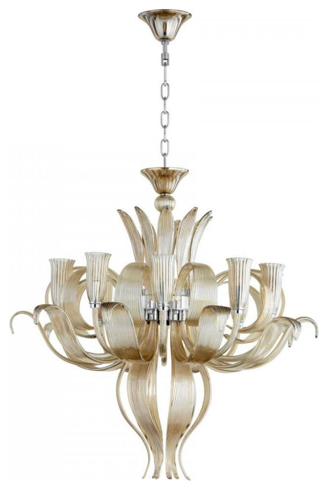 Chrome Juliana 10 Light 1 Tier Shaded Chandelier - Traditional ...