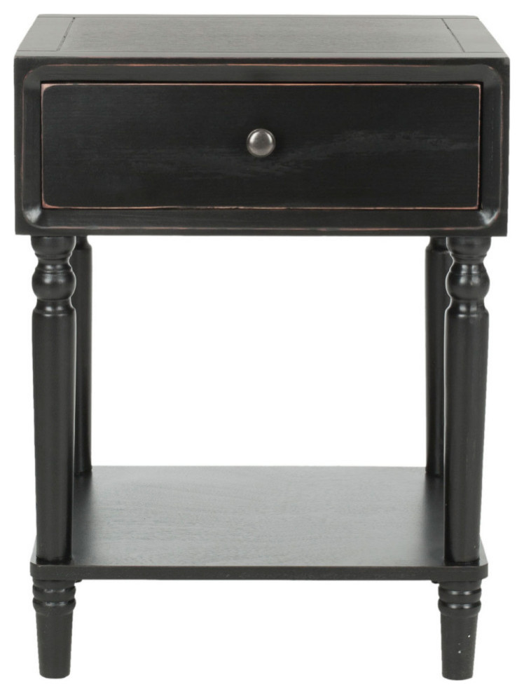 Thomas Accent Table With Storage Drawer Black - Traditional - Side ...