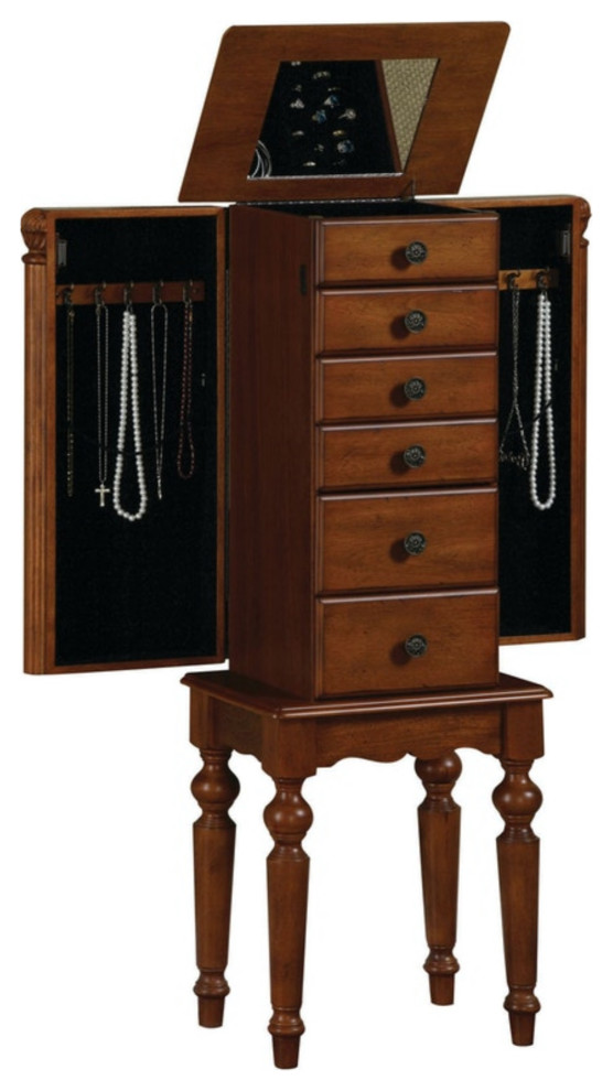 Deep Cherry Jewelry Armoire - Traditional - Jewelry Armoires - by ...