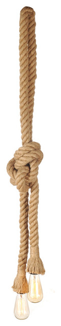 Rope Pendant Lamp, Two Bulbs - Beach Style - Pendant Lighting - by Old ...
