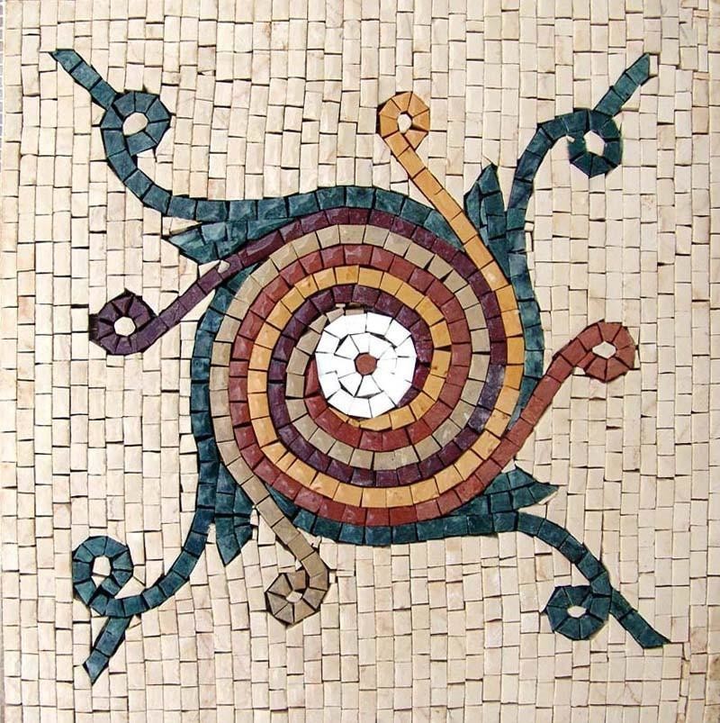 Colorful Marble Wall Art, Pinwheel, 12" x 12" - Contemporary - Tile ...